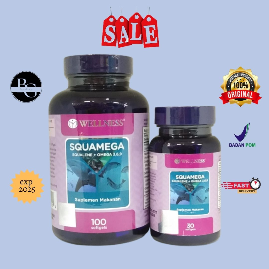 Jual Wellness Squamega 100 Softgels 30 softgel Suplemen Squalene dan ...