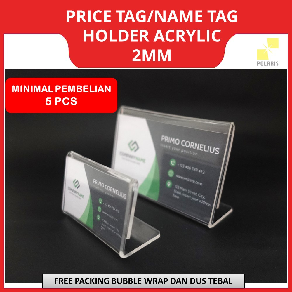 Jual PRICE TAG ACRYLIC NAME CARD BUSSINES CARD HOLDER - LABEL HARGA ...