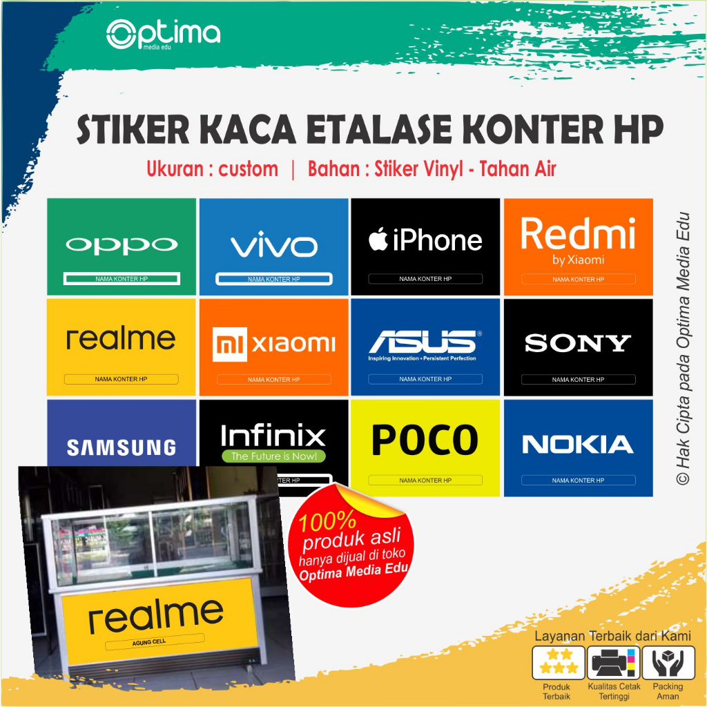 Jual Cetak Stiker Kaca Etalase Konter Pulsa bisa meteran | Shopee Indonesia
