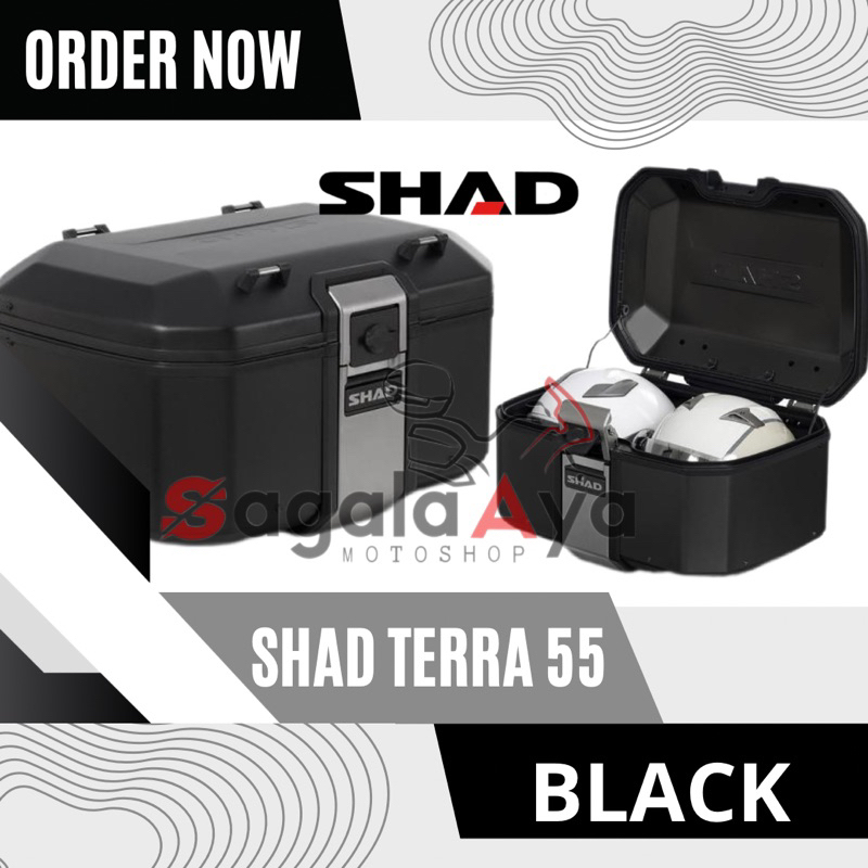Jual Box Shad terra 55 liter black TR55 hitam edition versys 250 650 Honda | Shopee Indonesia