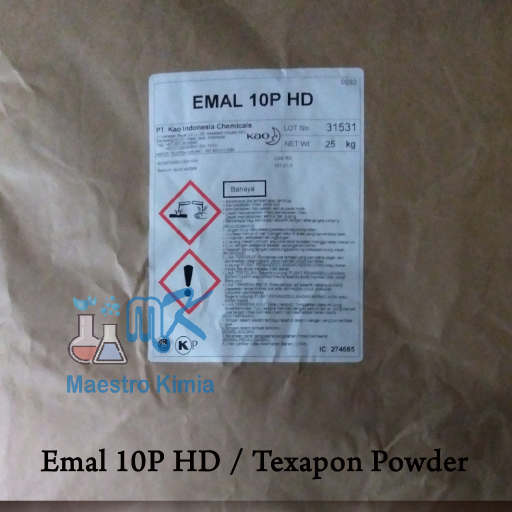 Jual Emal Powder / EMAL 10P HD / SLS / Texapon Powder KAO 1 Kg | Shopee ...