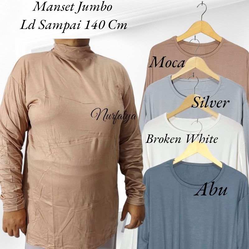 Jual Manset Baju Lengan Panjang Jumbo Wanita Kaos Jumbo Wanita Lengan Panjang | Shopee Indonesia