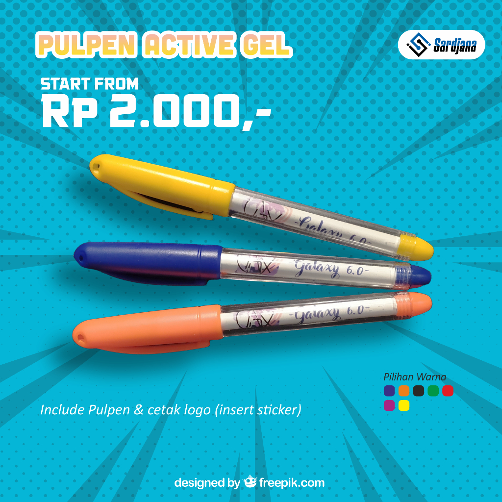 Jual Bulpen Pulpen Pen Active Cetak Custom Untuk Promosi dan Event ...