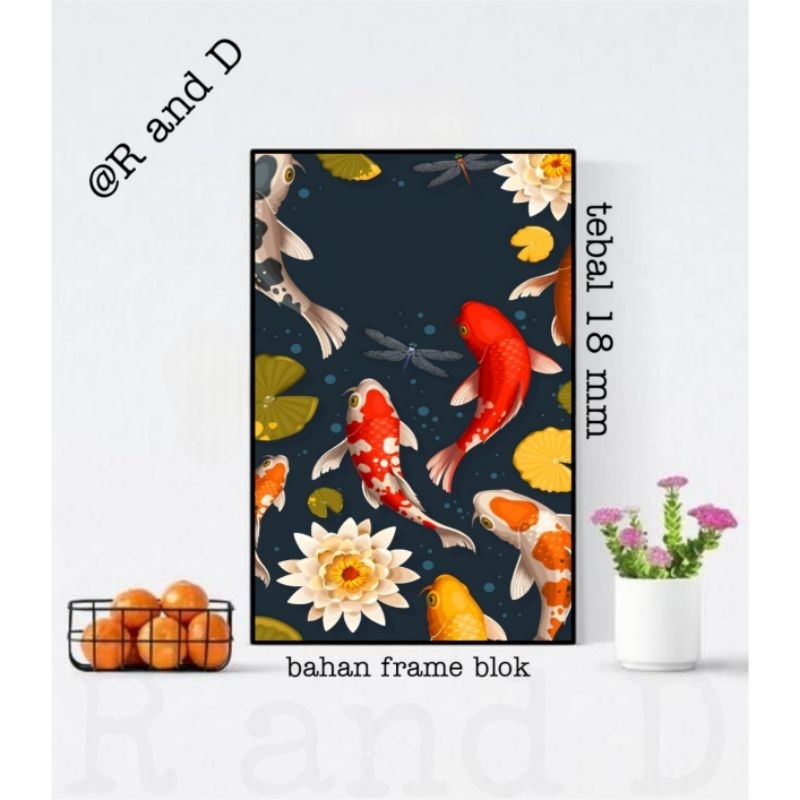Jual Poster gambar ikan, hiasan dinding bingkai kayu ukuran A4, dekorasi cetak foto, lukisan ...
