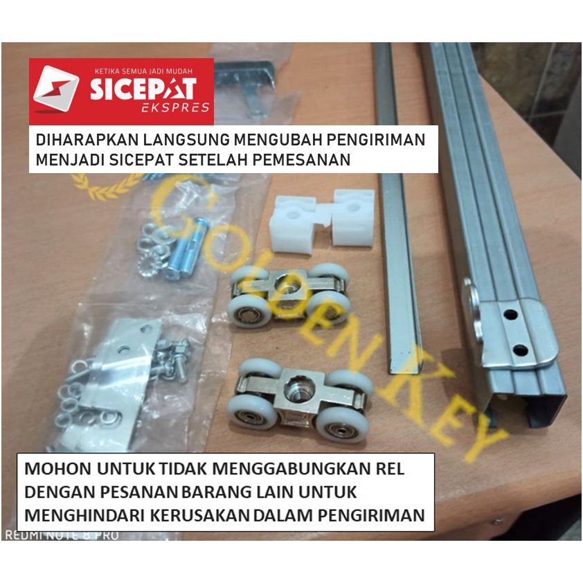 Jual Rel Pintu Kayu Roda Gantung Nylon Nilon Sliding Sleding Geser Besi ...