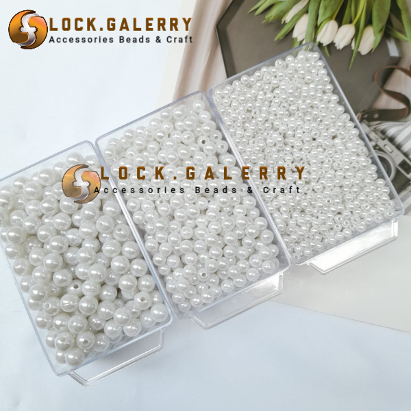 Jual (20 gram) Manik Manik Mutiara Sintetis Mutsin Ringan Mutiara Imitasi Bahan Kerajinan ...