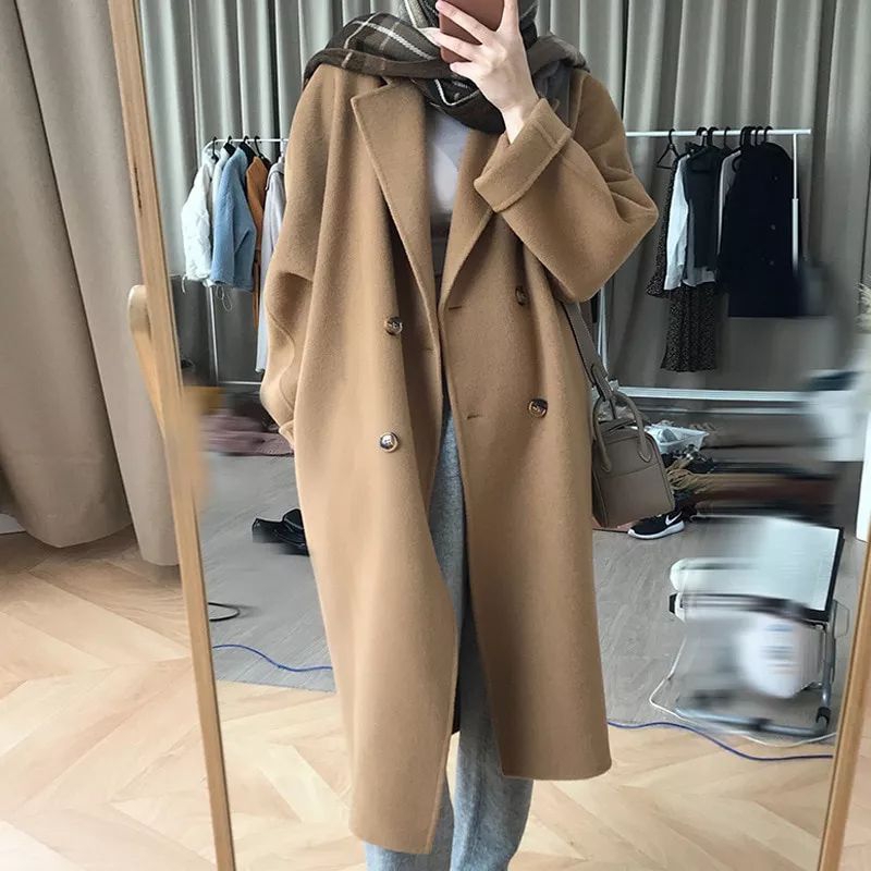 Jual jaket jas jubah blazer panjang wanita/long coat wanita korea/katun ...