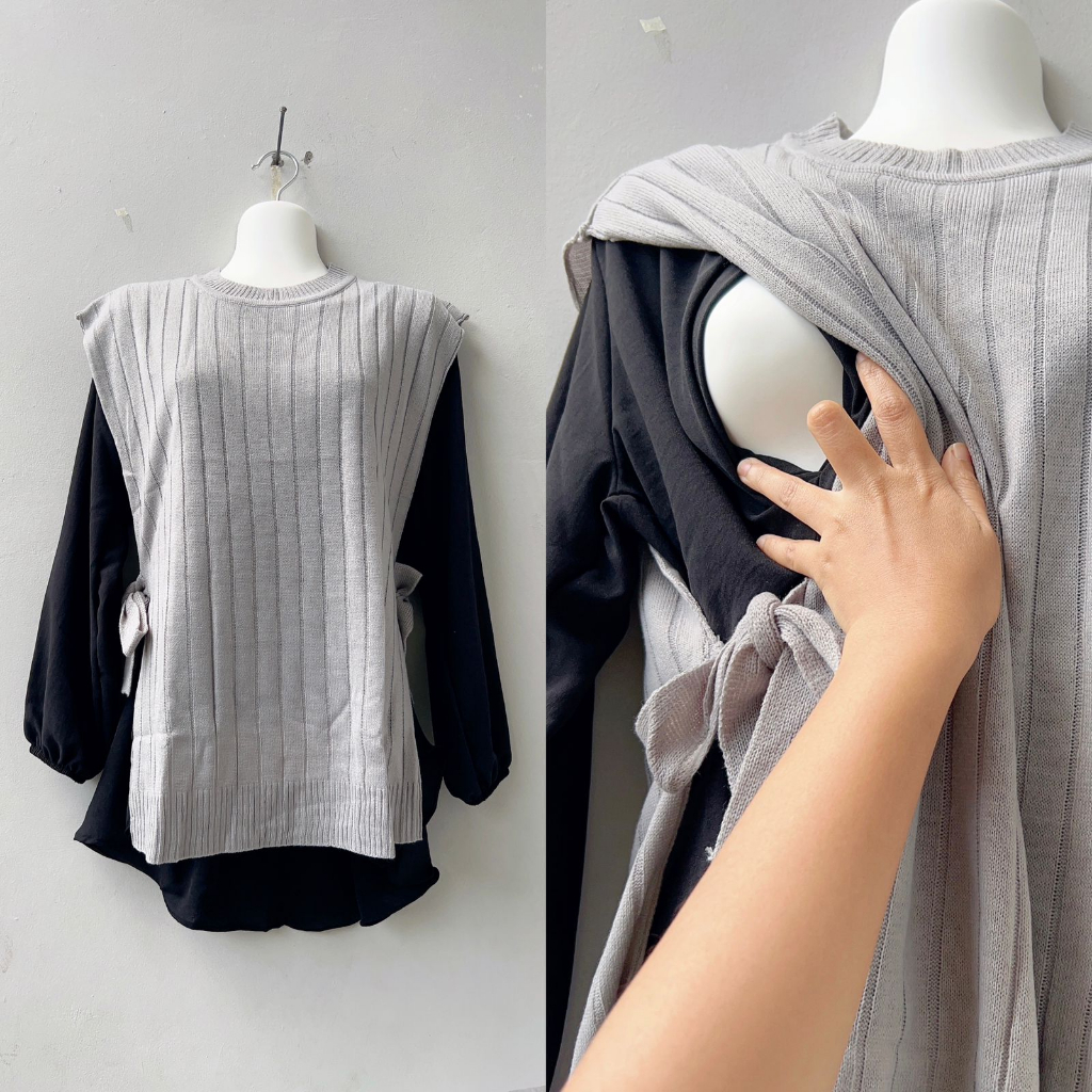 Jual MARY - Nursingwear Vest Rajut Blouse Tunik Knit Menyusui Atasan ...
