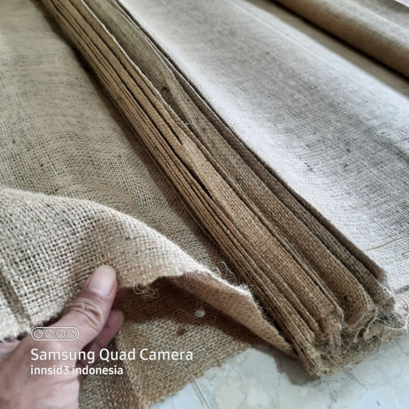 Jual Bahan GONI NATURAL non laminasi roll (jual meteran) Lebar 115cm ...