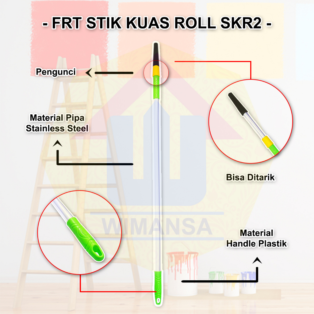 Jual FRT STIK KUAS ROLL SKR2 2 METER - TONGKAT CAT KUAS ROLL | Shopee ...