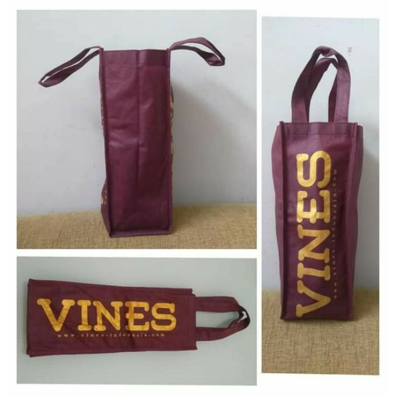 Jual Tas Botol / Goodie Bag Botol Wine / Tas Payung / TOTE BAG WINE ...