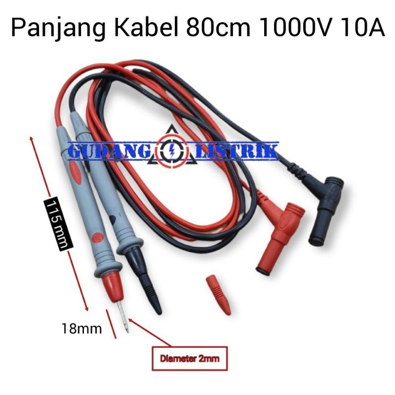 Jual Kabel Probe Avometer Multitester Multimeter 1000V 10A 80cm ...