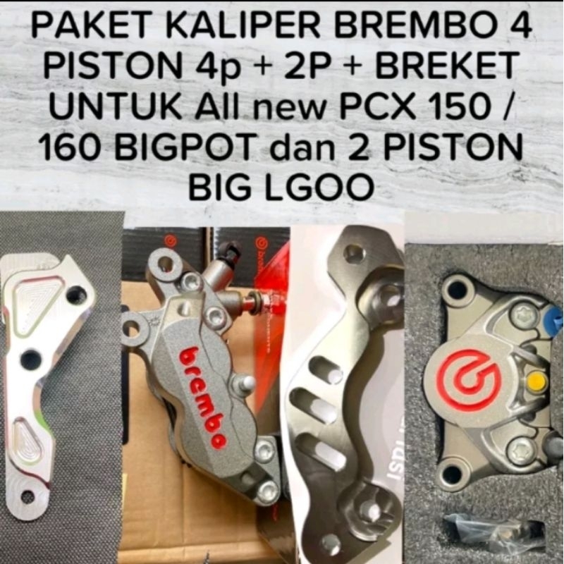 Jual PAKET HEMAT - KALIPER BIGPOT HONDA PCX DEPAN + BELAKANG SET BREKET DEPAN BELAKANG 2P PCX ...