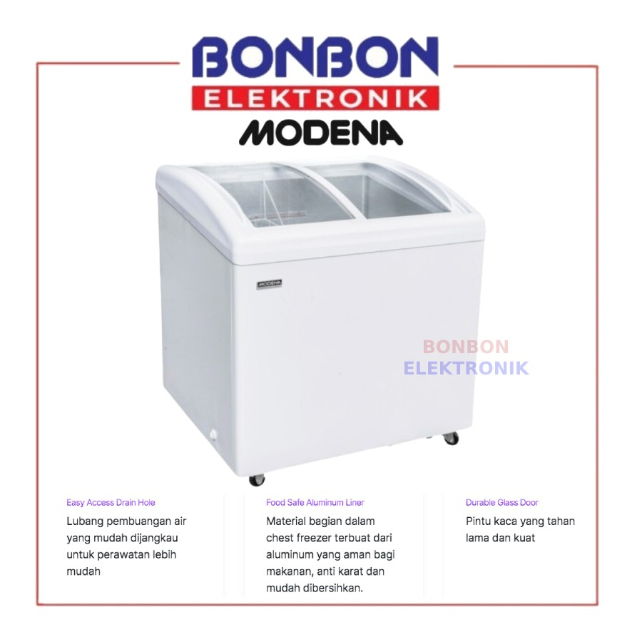 Jual Modena Chest Freezer 256 Liter MC 0260 W / MC0260 Cooler Box ...