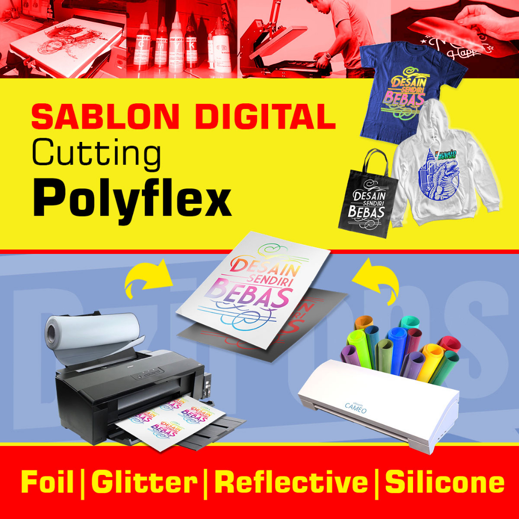 Jual Sablon Digital Cutting Polyflex Foil Metallic (Metalik) / Glitter ...