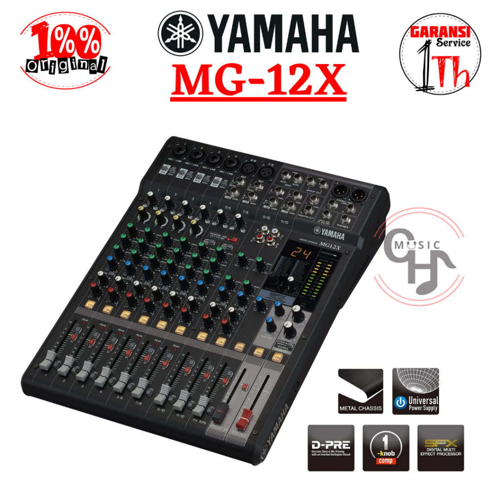 Jual Yamaha MG12X 12Channel Stereo Mixer With Effect Yamaha MG-12X ...