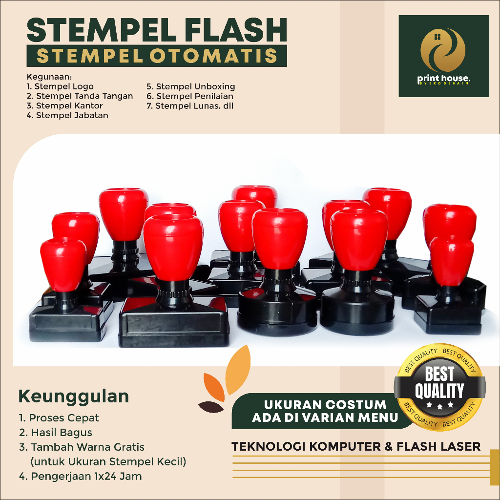 Jual STEMPEL FLASH BERBAGAI UKURAN, STEMPEL OTOMATIS, STEMPEL CUSTOM, STEMPEL WARNA, STEMPEL ...