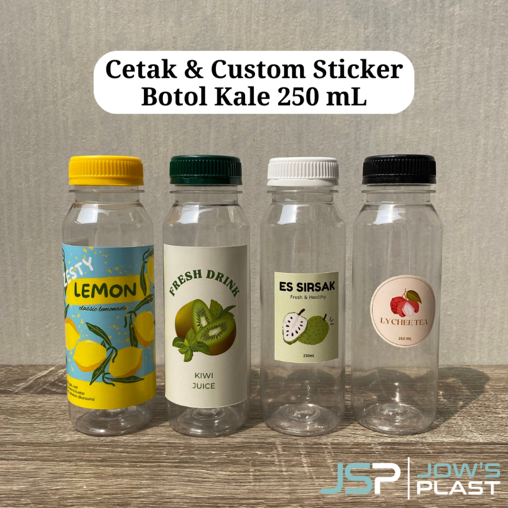 Jual Stiker Botol Kale 250 ml | Stiker Label Cetak Print | Sticker Botol Logo Custom | Shopee ...