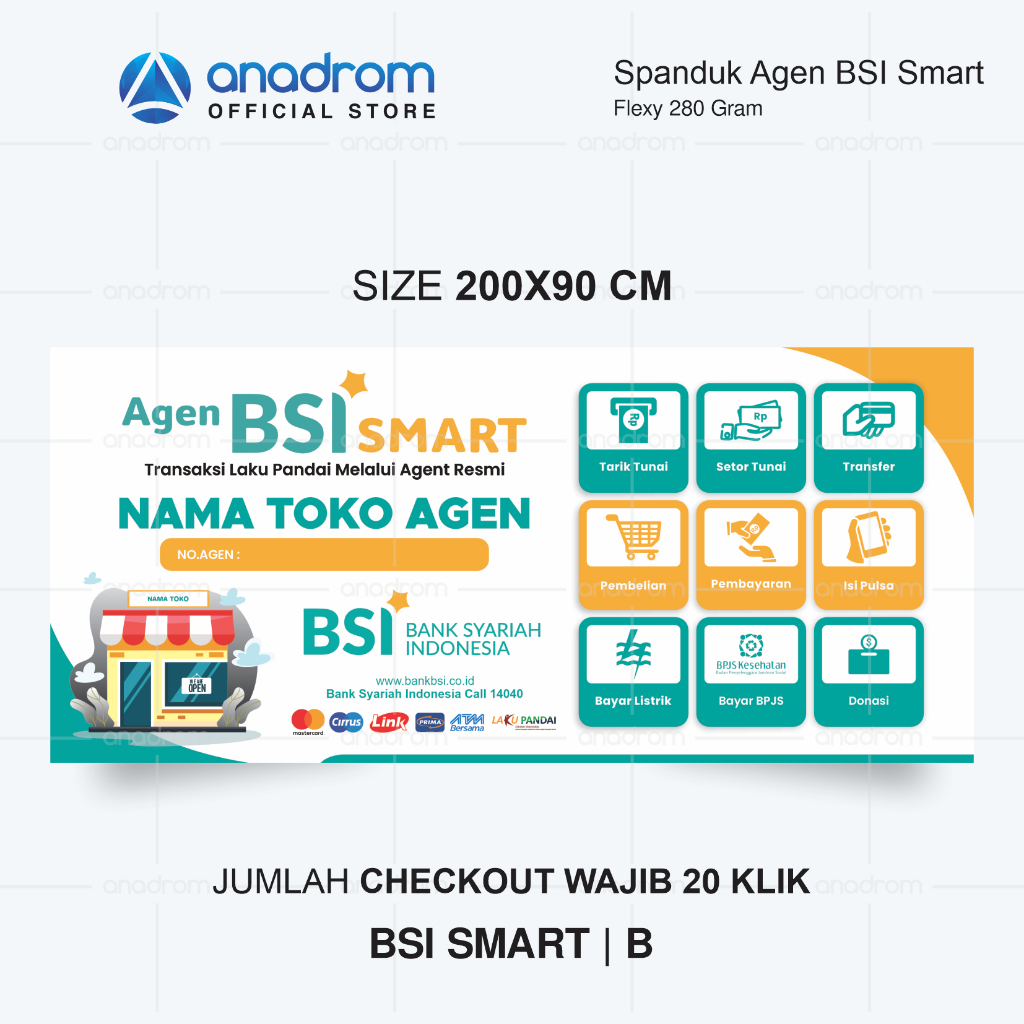 Jual Spanduk Atribut Wajib Agen BSI Smart | Banner Agen BSI Smart ...