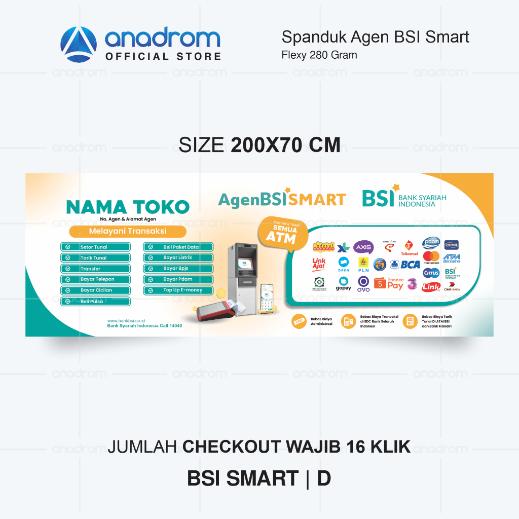 Jual Spanduk Atribut Wajib Agen BSI Smart | Banner Agen BSI Smart ...
