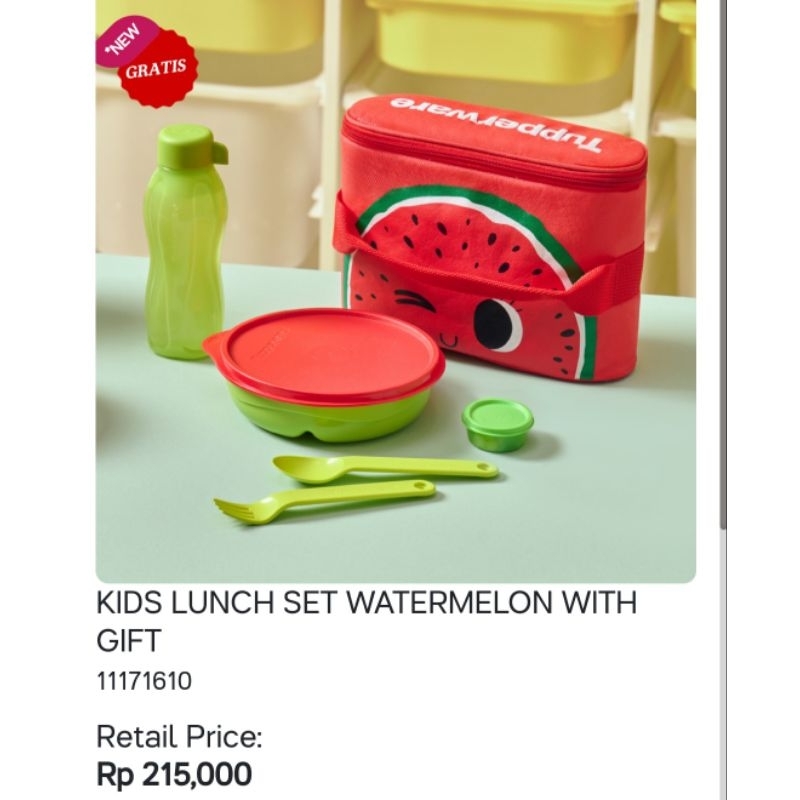 Jual Tupperware Paket Kotak Bekal Anak Kids Lunch Set Apple Watermelon ...