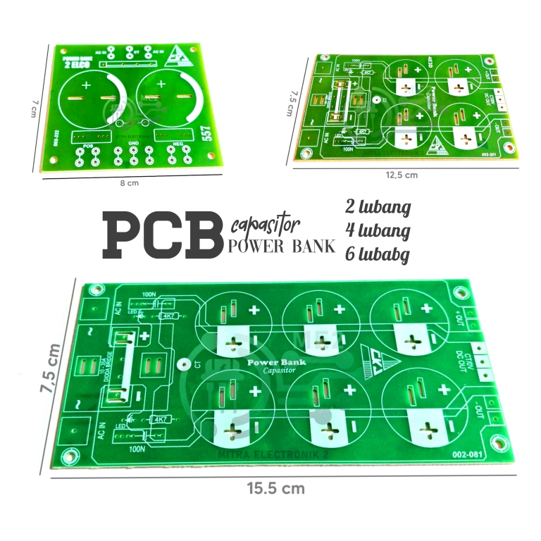Jual Papan PCB Elco Power Bank Capasitor PSU Fiber 2 Lubang 4 Lubang 6 ...