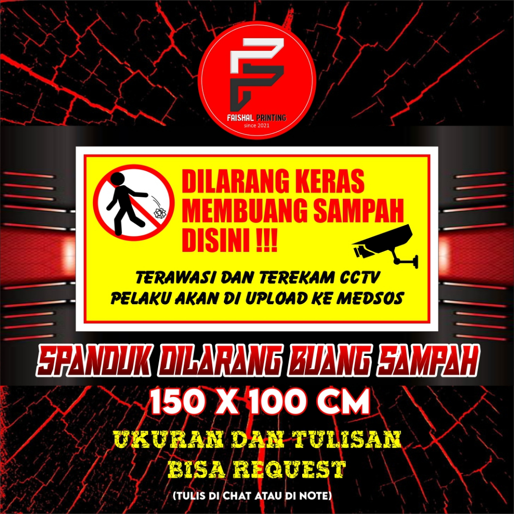 Jual Spanduk Dilarang Buang Sampah / Banner Jangan Buang Sampah ...