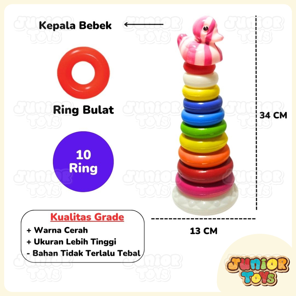 Jual Mainan Donat Susun Jumbo Montessori 1 Tahun Baby Toys Anak Bayi ...