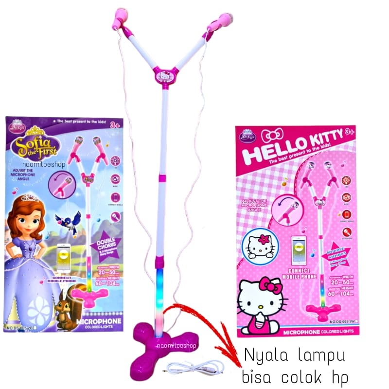 Jual Double MICROPHONE MIC FROZEN HELLO KITTY spiderman mainan anak ...