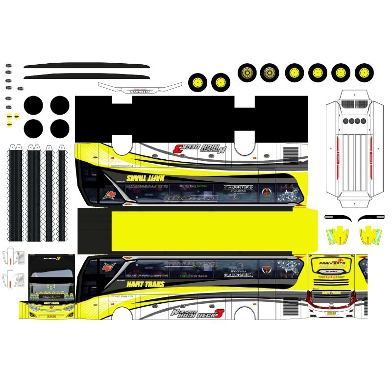 Jual Lembaran Pola Papercraft Bus skala 50 Tuan muda nafit trans putra ...