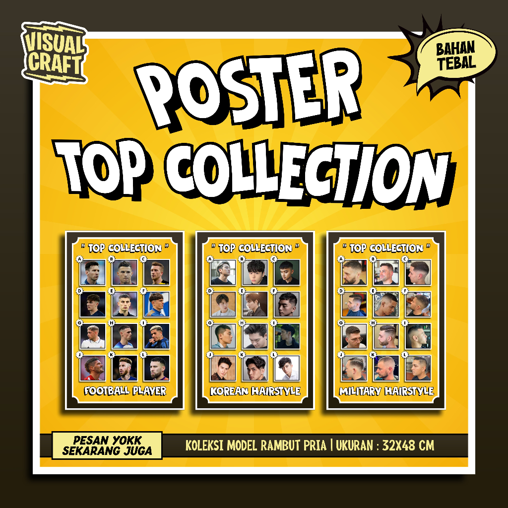 Jual POSTER TOP COLLECTION | Poster Pangkas Rambut, Barbershop | Shopee ...