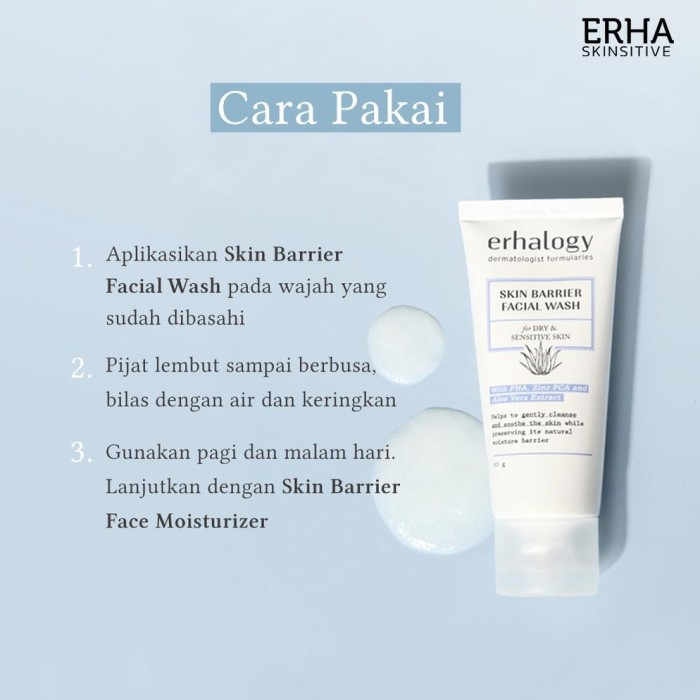 Jual ERHA ERHALOGY GENTLE SKIN BARRIER FACIAL WASH FOR DRY SENSITIVE ...