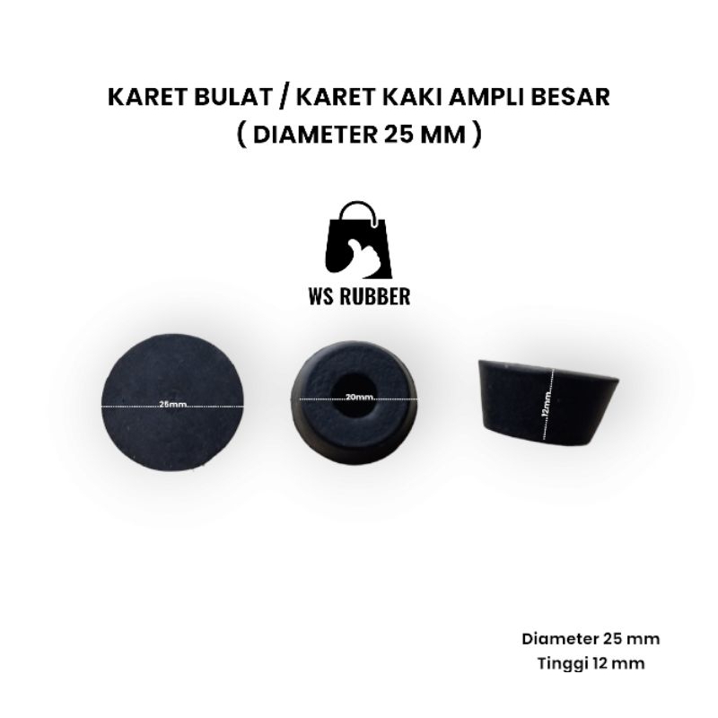 Jual Karet Bulat Diameter 25 mm / Karet Ampli Besar / Karet Kaki Ampli ...