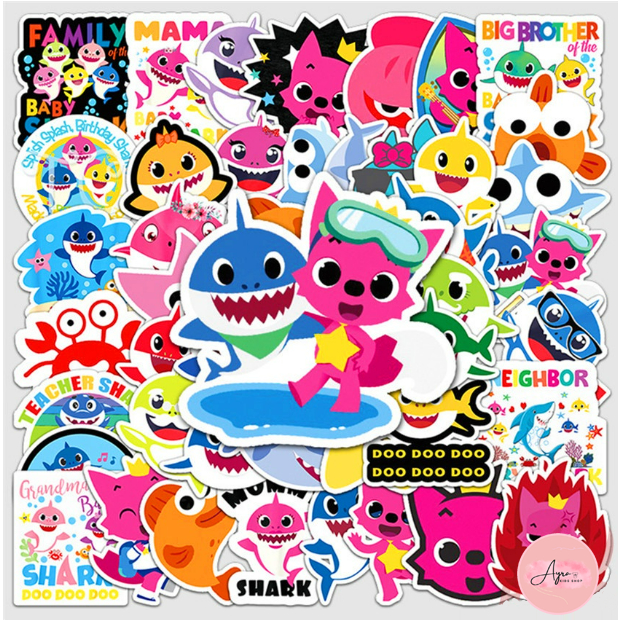Jual 50 Pcs Sticker / Stiker Baby Shark Pinkfong Series 03 | Waterproof ...
