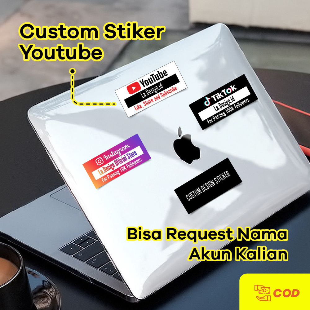 Jual Stiker Custom Nama Youtube Channel Sticker Youtuber [1 Paket Isi ...