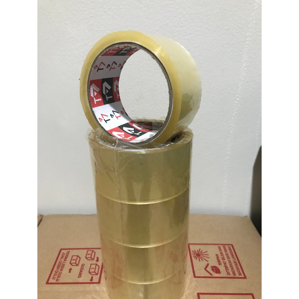 Jual Lakban Bening Ukuran 45mm x 72 Yard, Merk T7, Ukuran Real | Shopee Indonesia