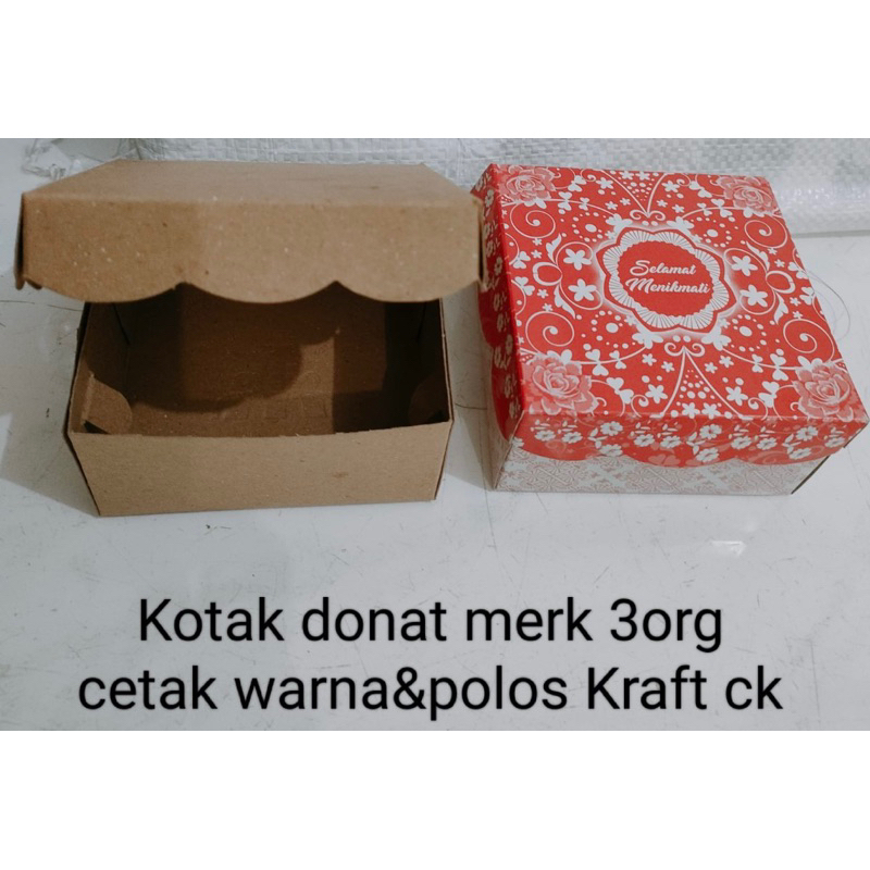 Jual Kotak donat cetak dan polos#100pcs | Shopee Indonesia