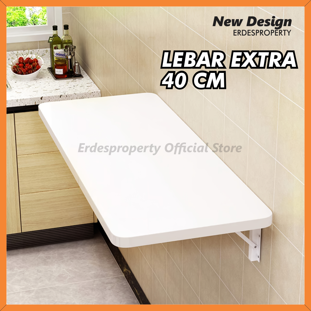 Jual Meja Kerja Lipat Dinding Minimalis EXTRA LEBAR 40 CM Siku Besi ...