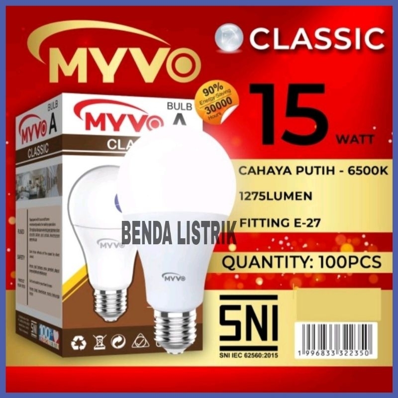 Jual Lampu Led Bohlam Myvo Classic 15 Watt - Led 15w Classic Myvo - Led 15W Classic Myvo Garansi ...
