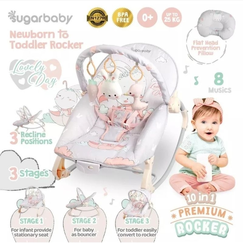 Jual Sugarbaby 10in 1 Premium Rocker ( Newborn to Toddler Rocker ...