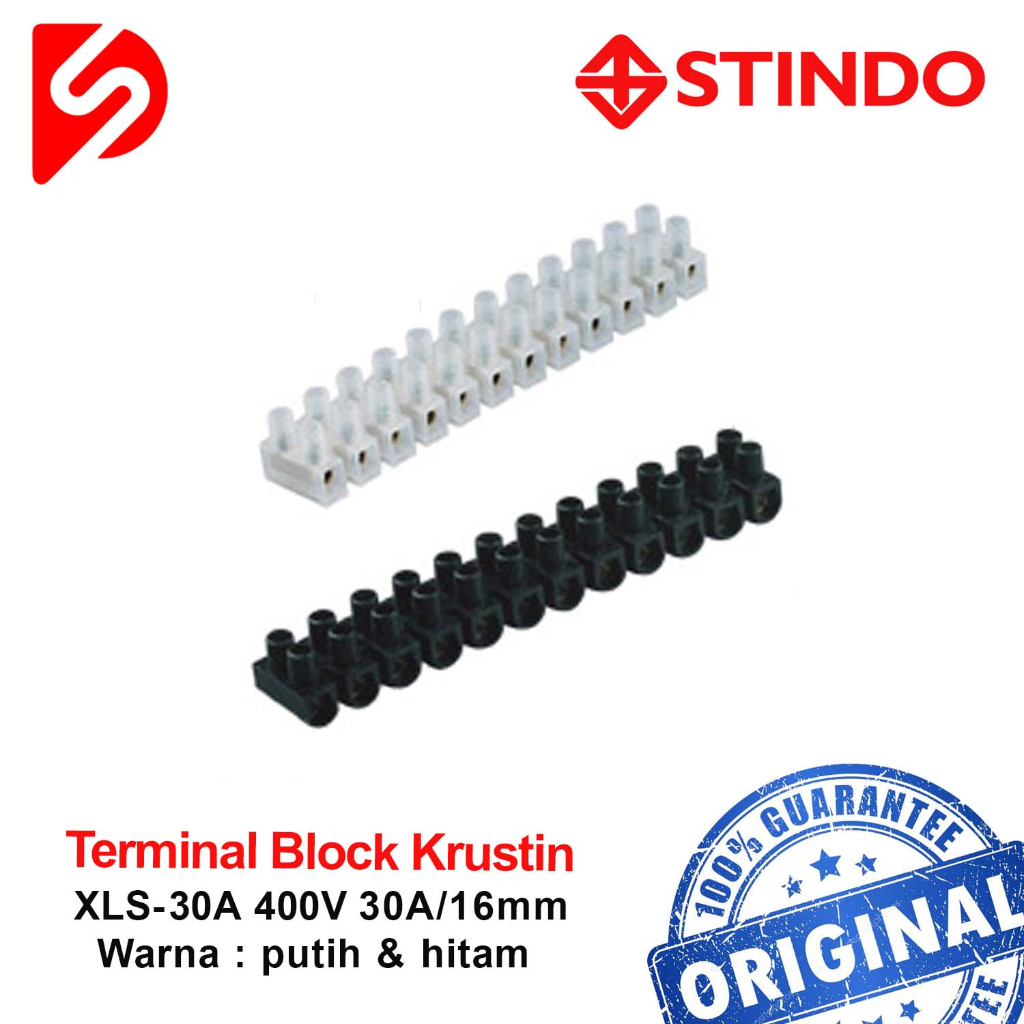 Jual Terminal Block Krustin XLS-30A / XLS30A 400V 30A/16mm STINDO ...
