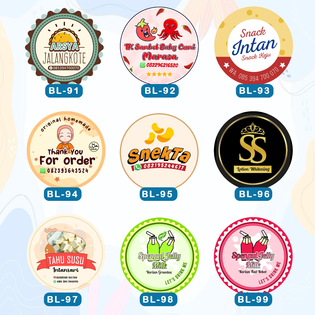 Jual DESIGN PART 2 CETAK STIKER CROMO / LABEL BULAT LABEL NAMA LABEL ...