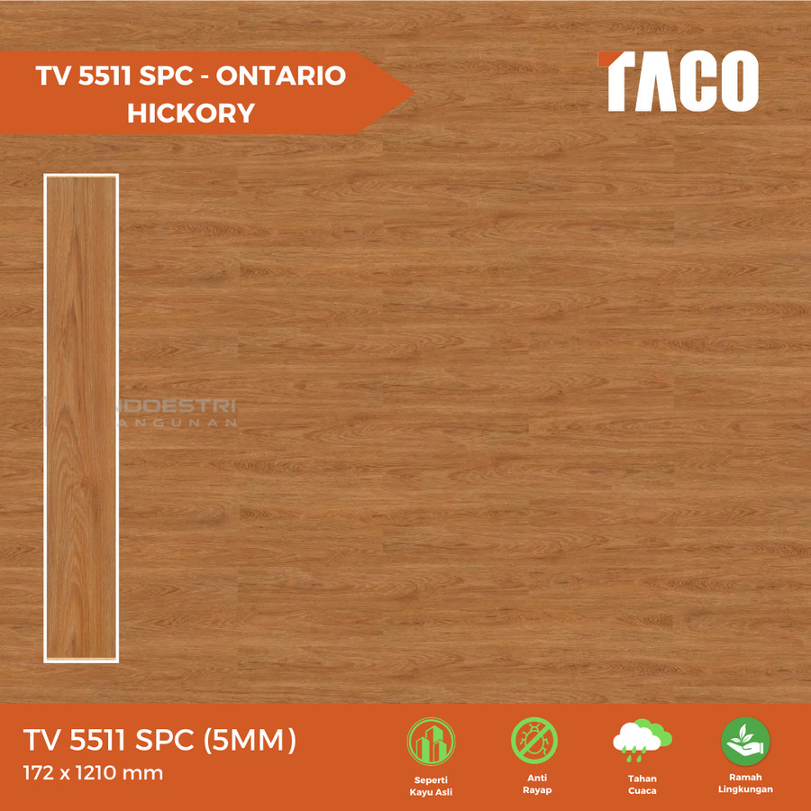 Jual TACO Lantai SPC 5mm TV 5511 Ontario Hickory / Lantai SPC Click Kayu | Shopee Indonesia