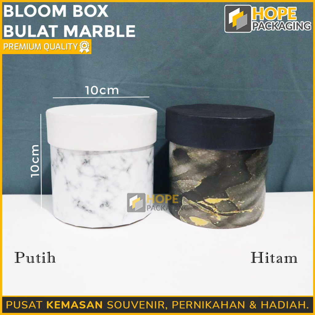 Jual Bloom Box Bulat Motif Marble / Box Souvenir Kado Size : 10 x 10cm ...