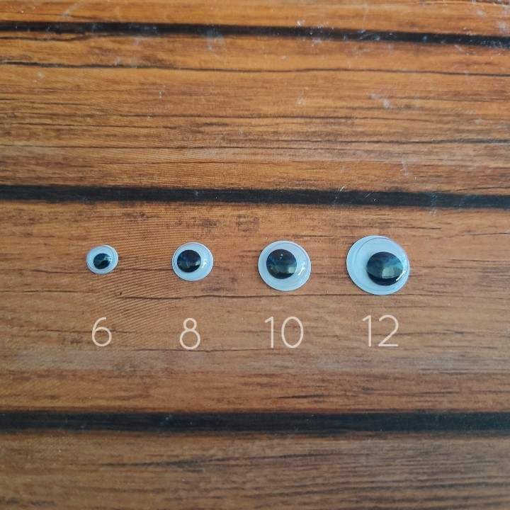 Jual Google eyes Mata-mataan Mata Boneka 6mm 8mm 10mm 12mm | Shopee ...