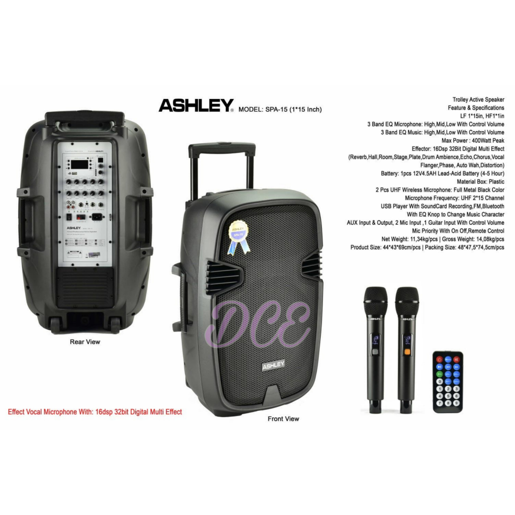 Jual Speaker Portable ASHLEY SPA15 SPA 15 15inch Bluetooth Original ...