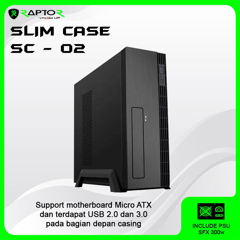 Jual Casing Office RAPTOR SLIM CASE SC- 02- |Casing M-ATX include FAN ...