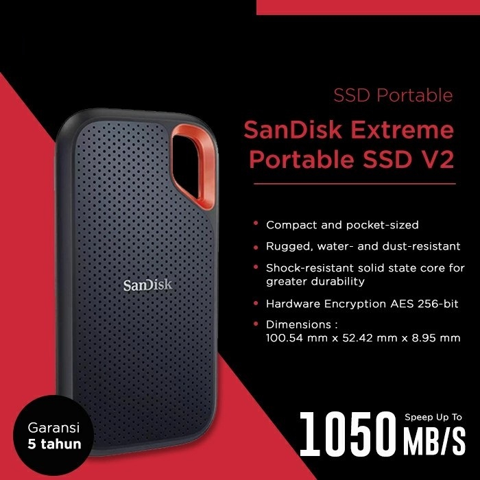 Jual SSD Portable/External Sandisk Extreme E61 V2 1TB 2TB Usb 3.2 1050MB/s | Shopee Indonesia