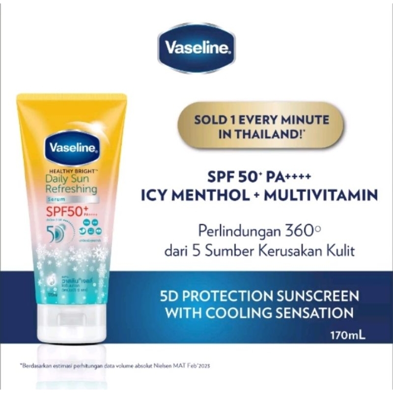 Jual Vaseline SPF 50 Daily Refreshing Sunscreen 170ml - Serum Perlindungan UV A / UV B | Shopee ...