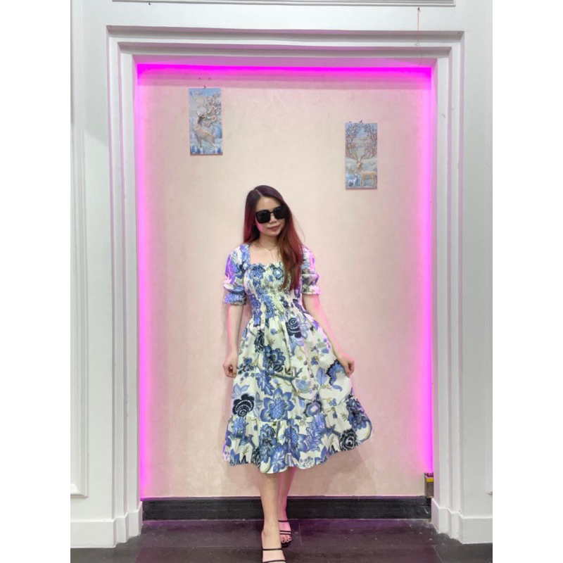 Jual RD FASHION - SMOCKED DRESS / Gaun musim panas kasual baru Lengan ...